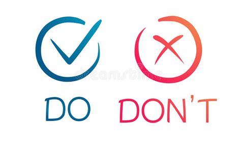 Dos And Dont Do And Don Icon Of Wrong And Right Tick Or Cross Mark