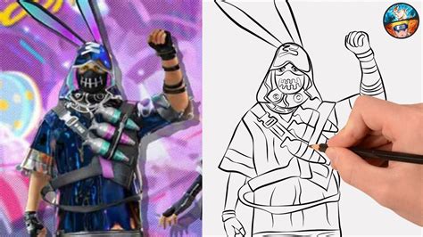 FREE FIRE DRAWING CYBER BUNNY BUNDLE HOW TO DRAW FREE FIRE FF