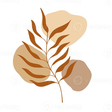 Autumn Leaves Illustration Boho Aesthetic Minimalist Style 15736622 PNG