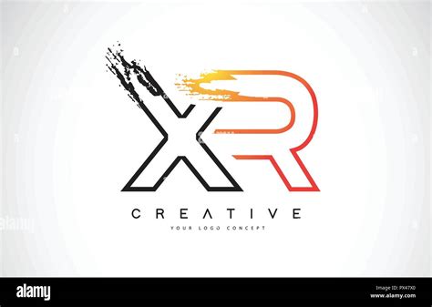 XR Creative Modern Logo Design Vetor With Orange And Black Colors