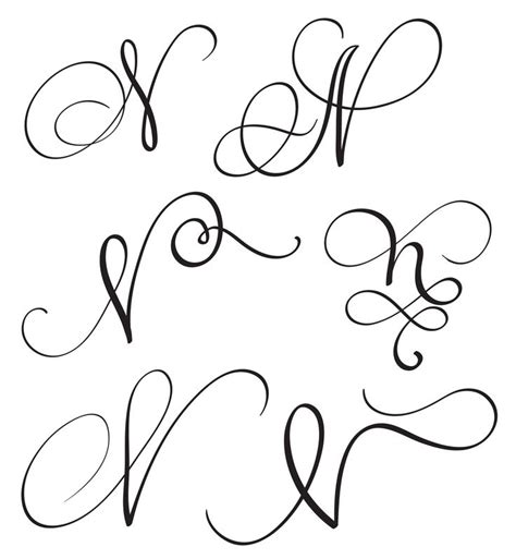 Descarga el vector libre de regalías Conjunto de caligrafía artística