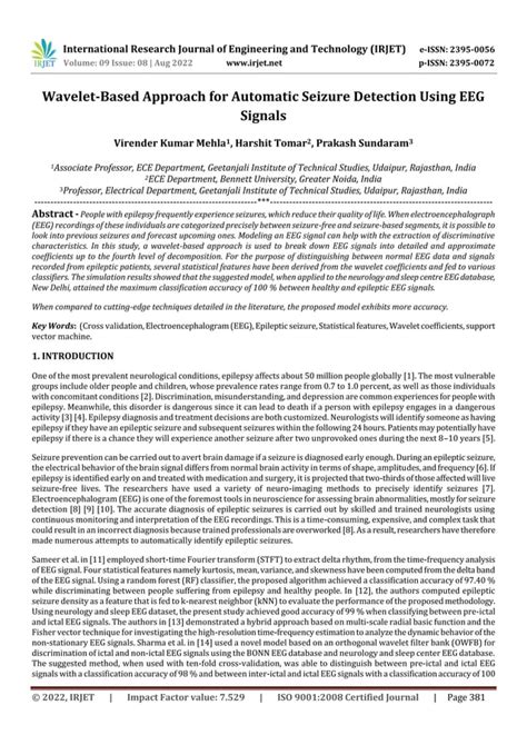 wavelet based approach for automatic seizure detection using eeg signals pdf