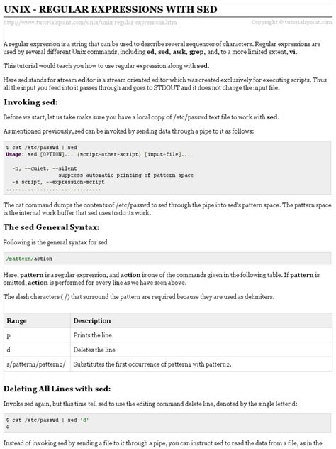 24 unix regular expressions with sed pdf regular expression software