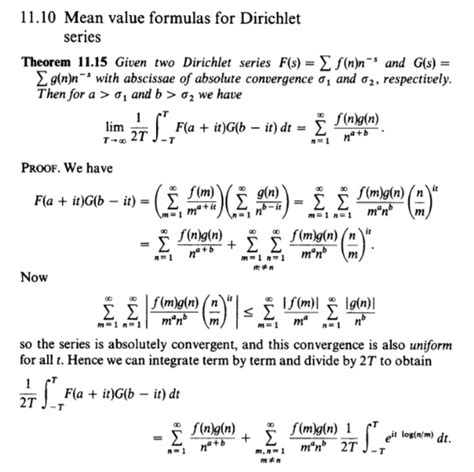 doubt in proving uniform convergence of a dirichlet series in analytic number theory