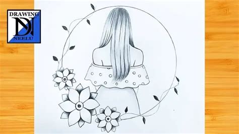 How To Draw A Girl Backside With Circle Frame Pencil Sketch Tutorial