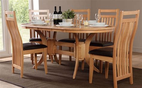 Townhouse Oval Extending Dining Table And 6 Bali Chairs Set Oak Dining