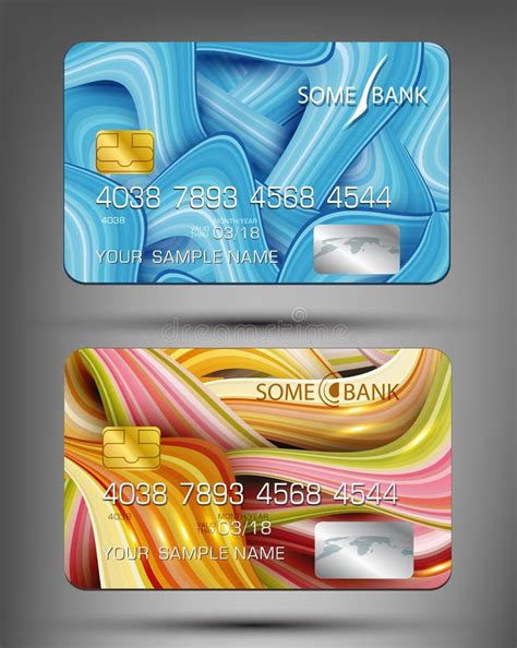 Black Simple Credit Card Template On White Background Vector Stock
