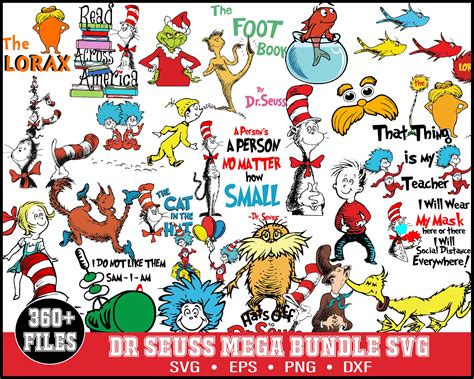 Dr Seuss Svg Mega Bundle Cat In The Hat Svg Dr Seuss Hat Svg Green