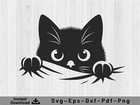 Cute Cat SVG Peeking Cat Svg Vector Graphic By Shikharay410 Creative