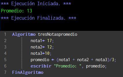 1 Realizar Un Algoritmo Para Calcular El Promedio De 3 Nota Brainly Lat