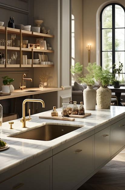 Premium AI Image There Is A Kitchen With A Sink And A Counter With A