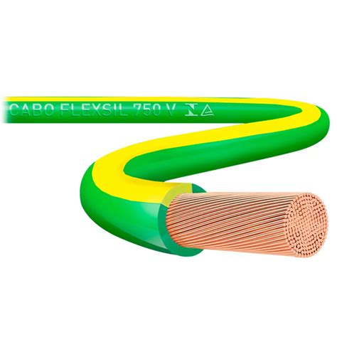 Cabo Flexível 750V 2 5mm Verde Amarelo Brasileirinho Rolo 100