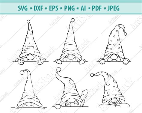 Gnome SVG Peeking Gnome Svg Garden Gnomes SVG Nordic Gnome Etsy