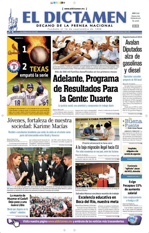 Periódico El Dictamen México Periódicos de México Edición de