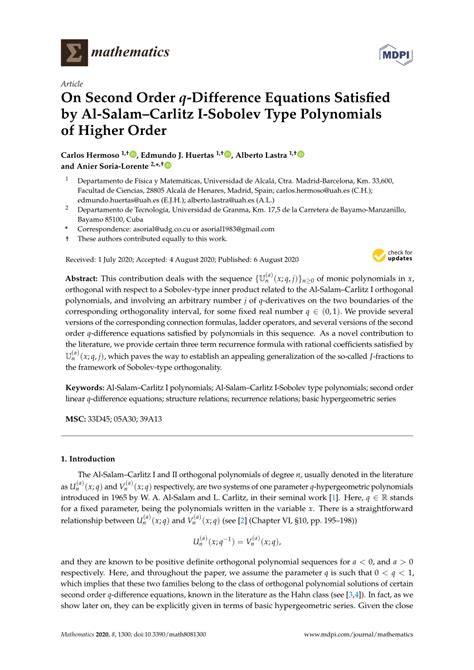 pdf on second order q difference equations satisfied by al salam carlitz i sobolev type