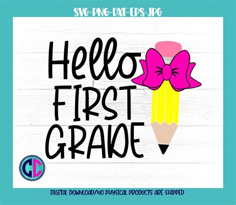 Hello 1st Grade Svg Pencil Svg School Svg First Grade Svg Etsy