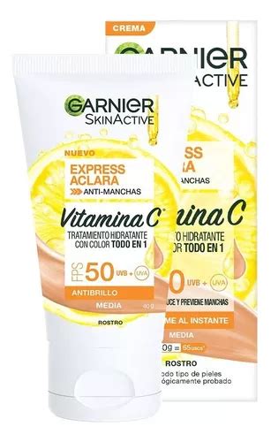Crema Facial Garnier Express Aclara Fps 50 Vitamina C 40gr Meses