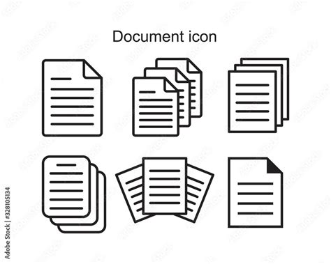 Document Icon Template Black Color Editable Document Icon Symbol Flat