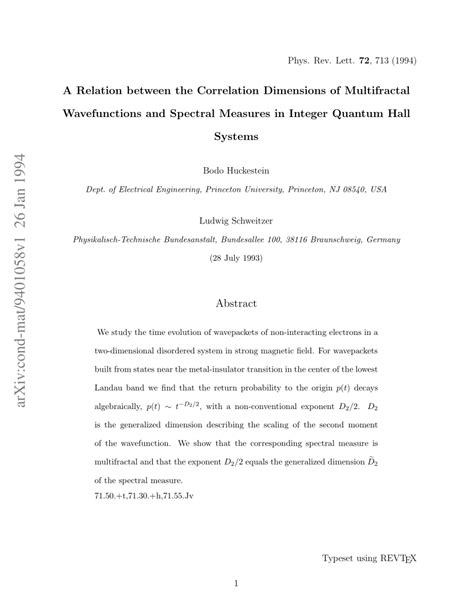 pdf relation between the correlation dimensions of multifractal wave functions and spectral