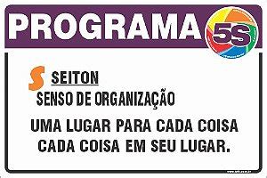 Placa De Programa S Seiri Senso De Utiliza O Seiton Trik