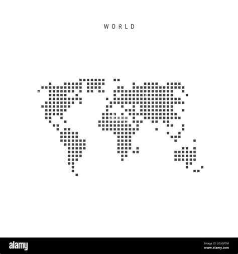 Square Dots Pattern Map Of The World Globe Dotted Pixel Map With