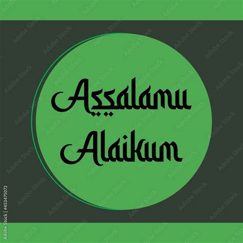 Assalamu Alaikum Religious Greetings Arabic Style Typography Text