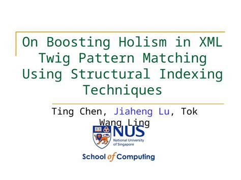 ppt on boosting holism in xml twig pattern matching using structural indexing techniques ting