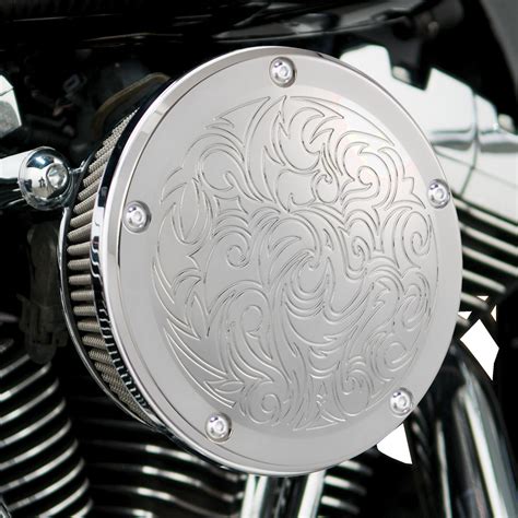 MeanCycles ENGRAVED DERBY COVER CHROME FOR HARLEY DAVIDSON TWIN CAM