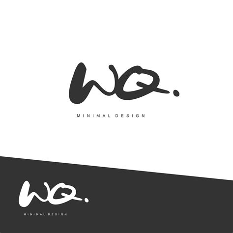 Wq Escritura A Mano Inicial O Logotipo Escrito A Mano Para La Identidad