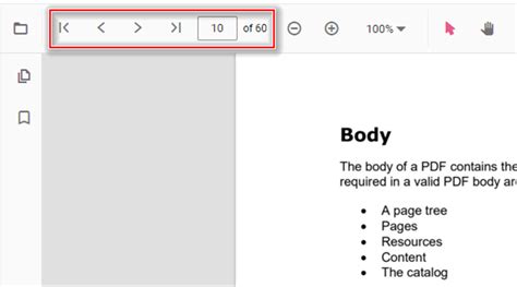 navigation in react pdfviewer component syncfusion