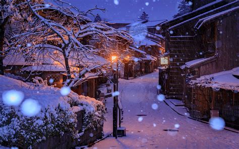 Christmas Lights And Snow Wallpapers Wallpaper Cave