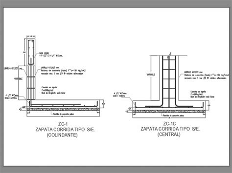 Zapata Corrida En Autocad Descargar Cad Kb Bibliocad