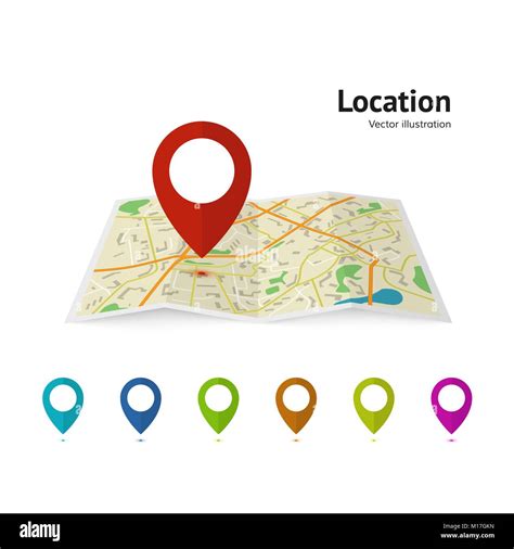 Set Of Marker Pointer On Map Map Vector Illustration Modern Plan Pin