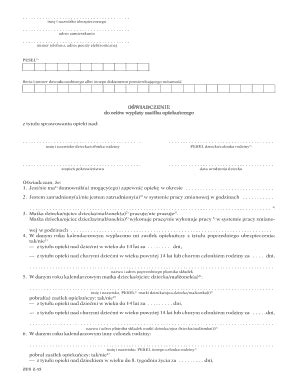 Fillable Online Archiwalna Polsl O WIADCZENIE Do Cel W Wyp Aty Zasi Ku