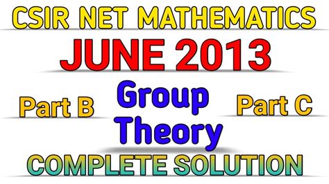 csir net mathematics june 2013 group theory solution youtube