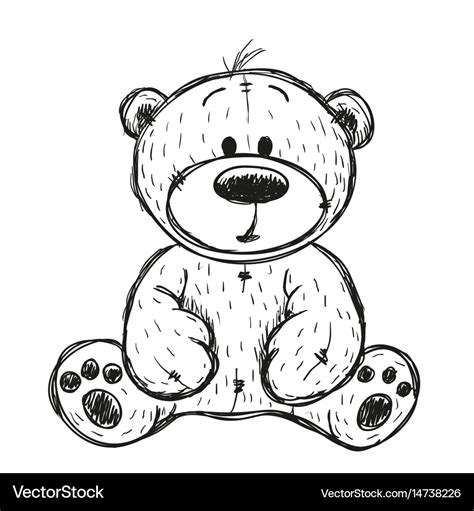 Drawing Teddy Bear Royalty Free Vector Image VectorStock