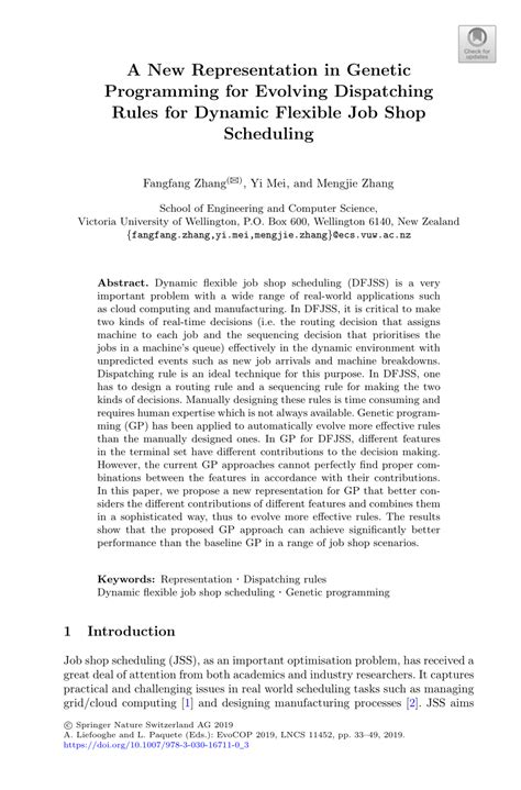 pdf a new representation in genetic programming for evolving dispatching rules for dynamic