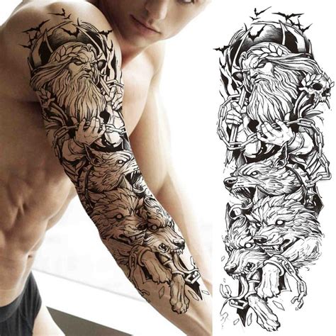 Kaufe Realistischer L We Kreuz Vollarm Tattoo Aufkleber F R M Nner