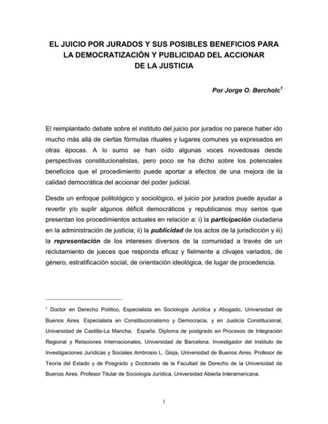 El Juicio Por Jurados Y Sus Posibles Beneficios Para La