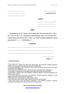 Opinia W Sprawie Oceny Pracy Dyrektora