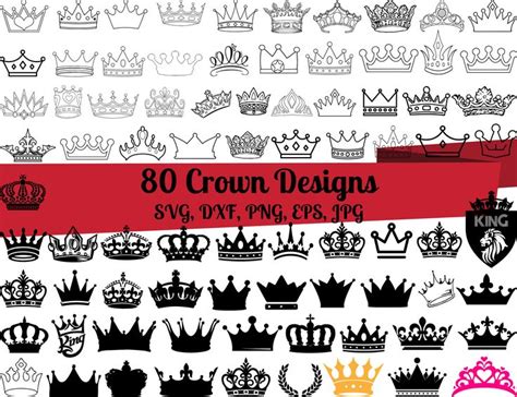 80 Crown SVG Bundle Royal Crown SVG King Crown Svg Queen Crown Svg