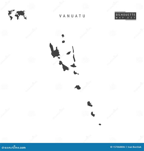 Vanuatu Vector Map Isolated On White Background High Detailed Black