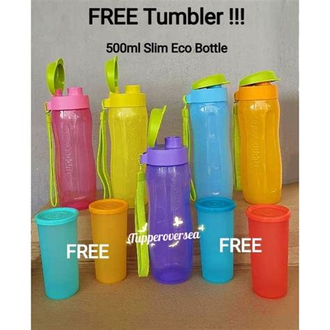 Tupperware Slim Eco Bottle With Strap Ml Free Pc Mini Tumbler