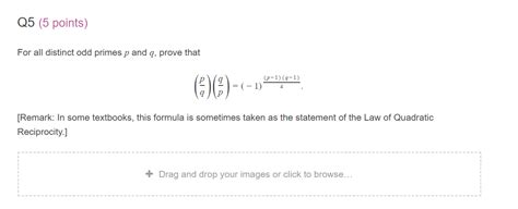 solved q5 5 points for all distinct odd primes p and q
