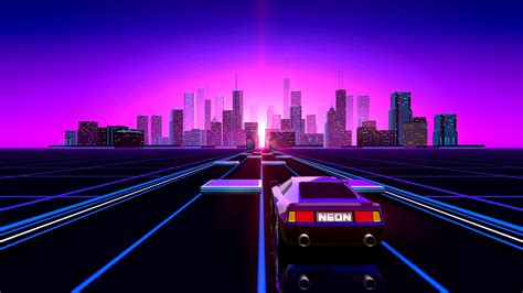 Vaporwave Reflection Pink Purple Cyan Neon Palm Trees