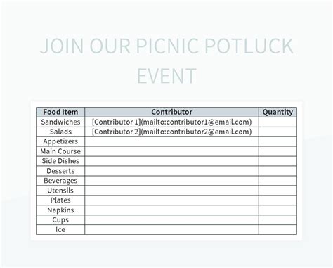 Free Picnic Templates For Google Sheets And Microsoft Excel Slidesdocs