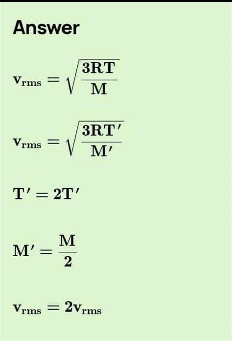 The Rms Speed Of Oxygen Molecules In A Gas Is V If The Temperature Is