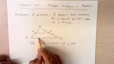 geometry 6 4 part 1 triangle midsegment theorem youtube