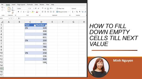 How To Fill Down Empty Blank Cells Till Next Value In Excel Youtube
