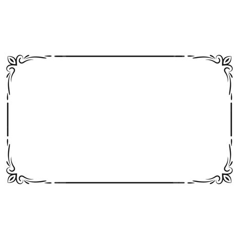Clipart De Borda De Moldura De Foto De Linha Simples Preto E Branco